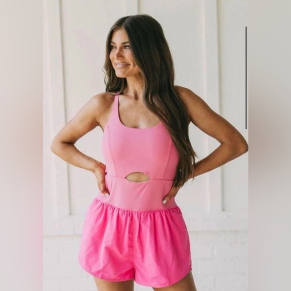 TCEC | Pants & Jumpsuits | Tcec Athletic Jumpsuit Romper Pink Large ...